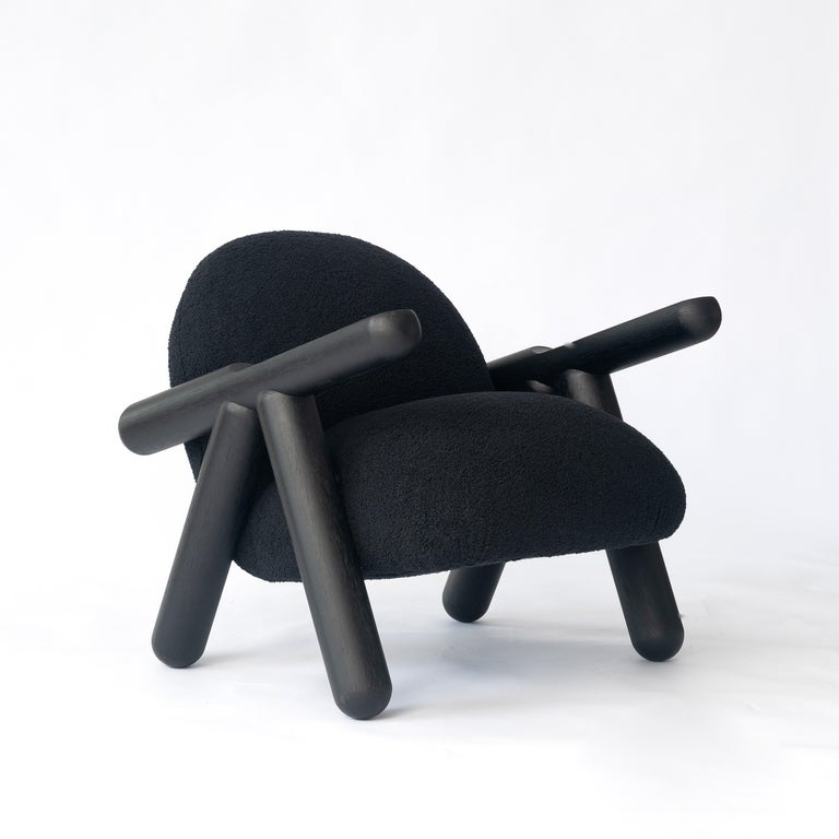 All Black Fartura Armchair in Neotenic Style by Tiago Curioni For Sale ...
