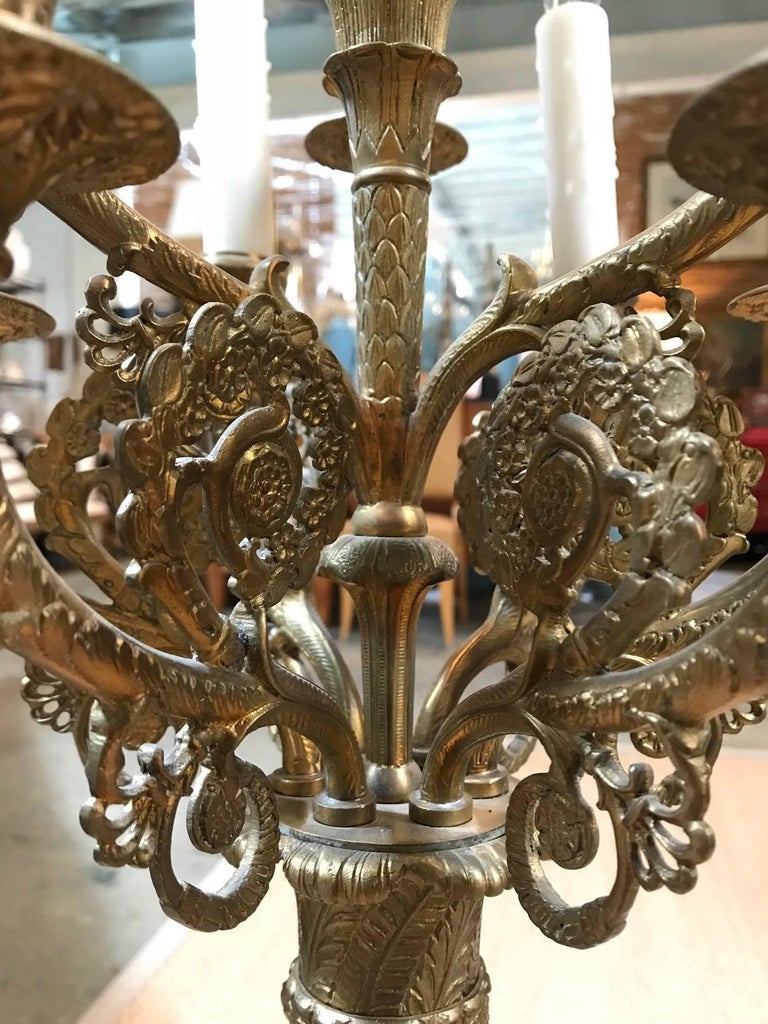 All-Bronze Grecian Woman Candelabra For Sale at 1stDibs