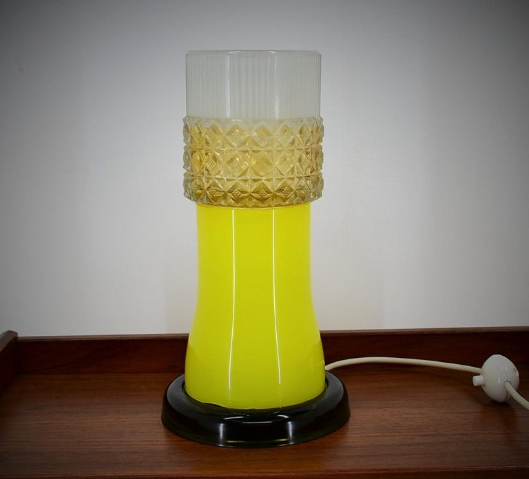 All Glass Table Lamp by Beleuchtungsglass Kombinat Görlitz, 1960s For ...