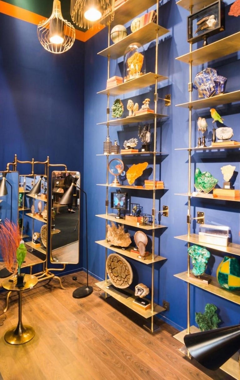 All in Brass Modular Wall Unit System Storage Shelves For Sale at ...