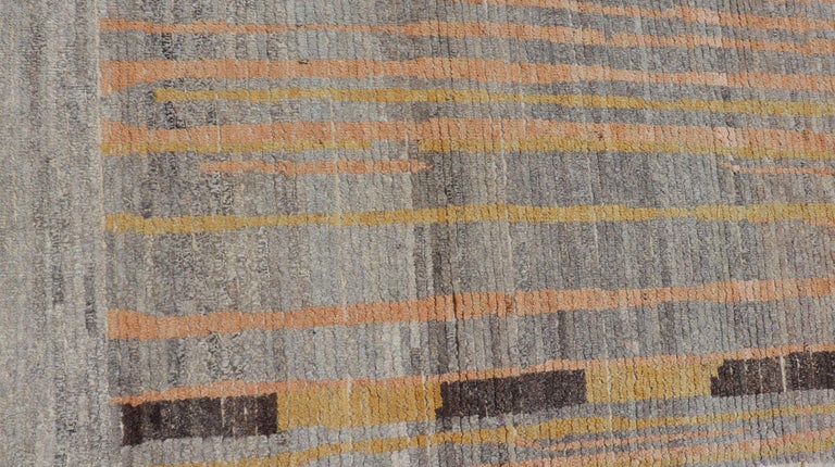 All-Over Modern Design on a Grey Background with Peach and Brown Design ...