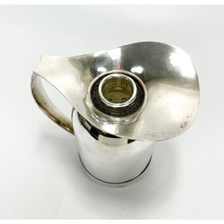 Allan Adler Sterling Silver and Glass Modernist Carafe For Sale at 1stDibs