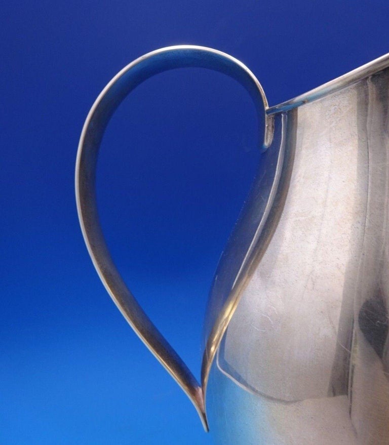 Allan Adler Sterling Silver Water Pitcher with Pierced Base Mid-Century ...