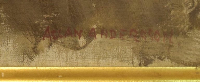 Allan Andersson '1904-1979', Oil on Canvas, Golden Eagle, Mid-20th ...