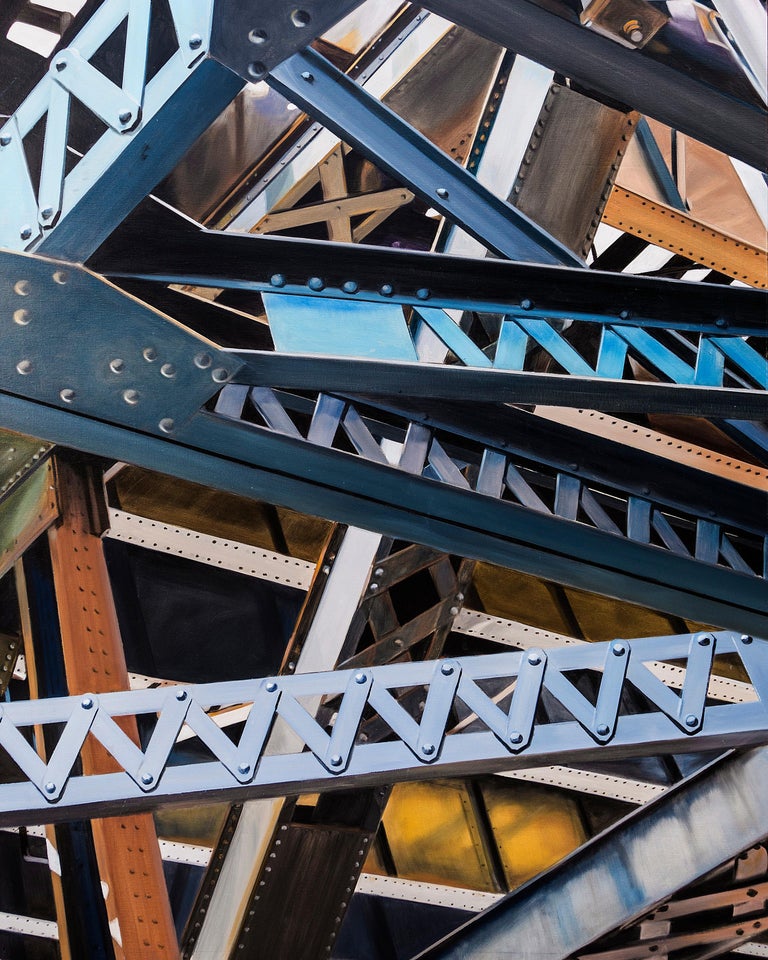 Allan Gorman - Astoria Line Boogie, realist urban architecture painting ...