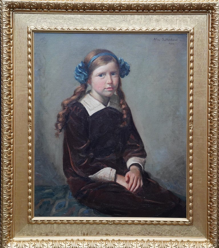 Allan Newton Sutherland - Portrait of a Young Girl with Hairband ...