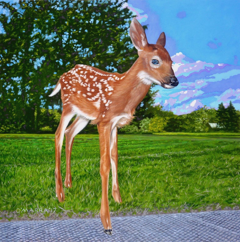 Allan O'Marra - A Fawn Named Tifa, Painting, Oil on Canvas For Sale at ...