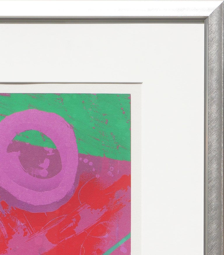 Allan Otho Smith - Colorful Modern Abstract Red, Pink, and Green ...