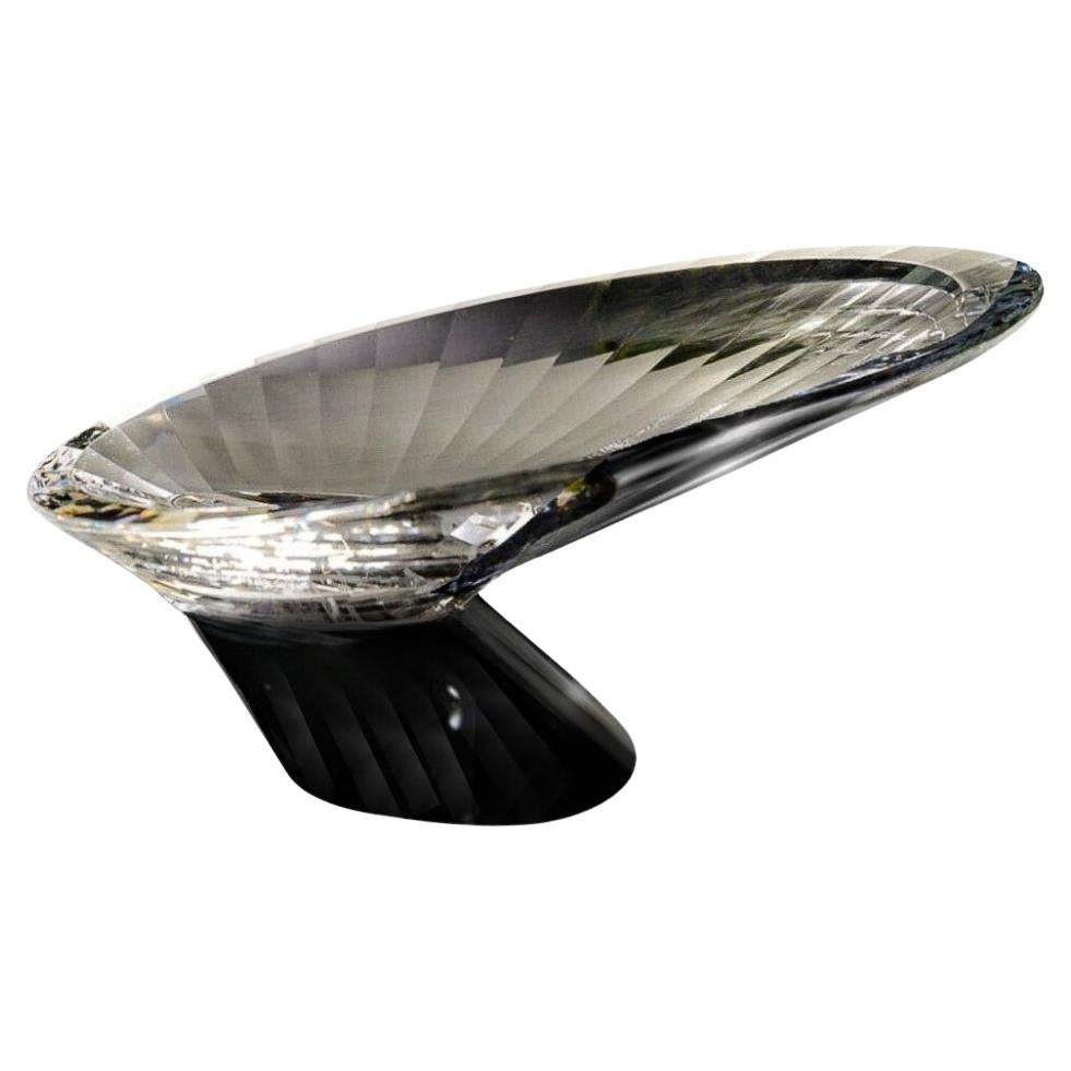 All'EDEN Blue/Clear Handmade Crystal Decorative Bowl – Elegant Artisan ...