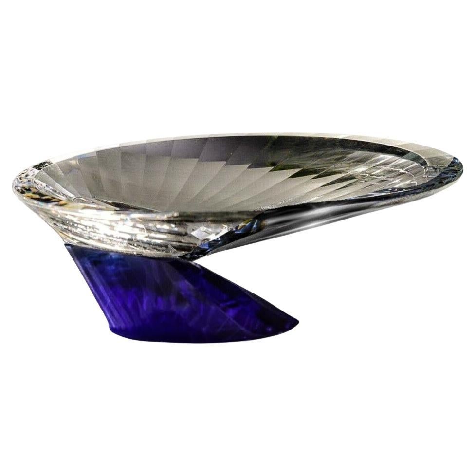 All'EDEN Blue/Clear Handmade Crystal Decorative Bowl – Elegant Artisan ...