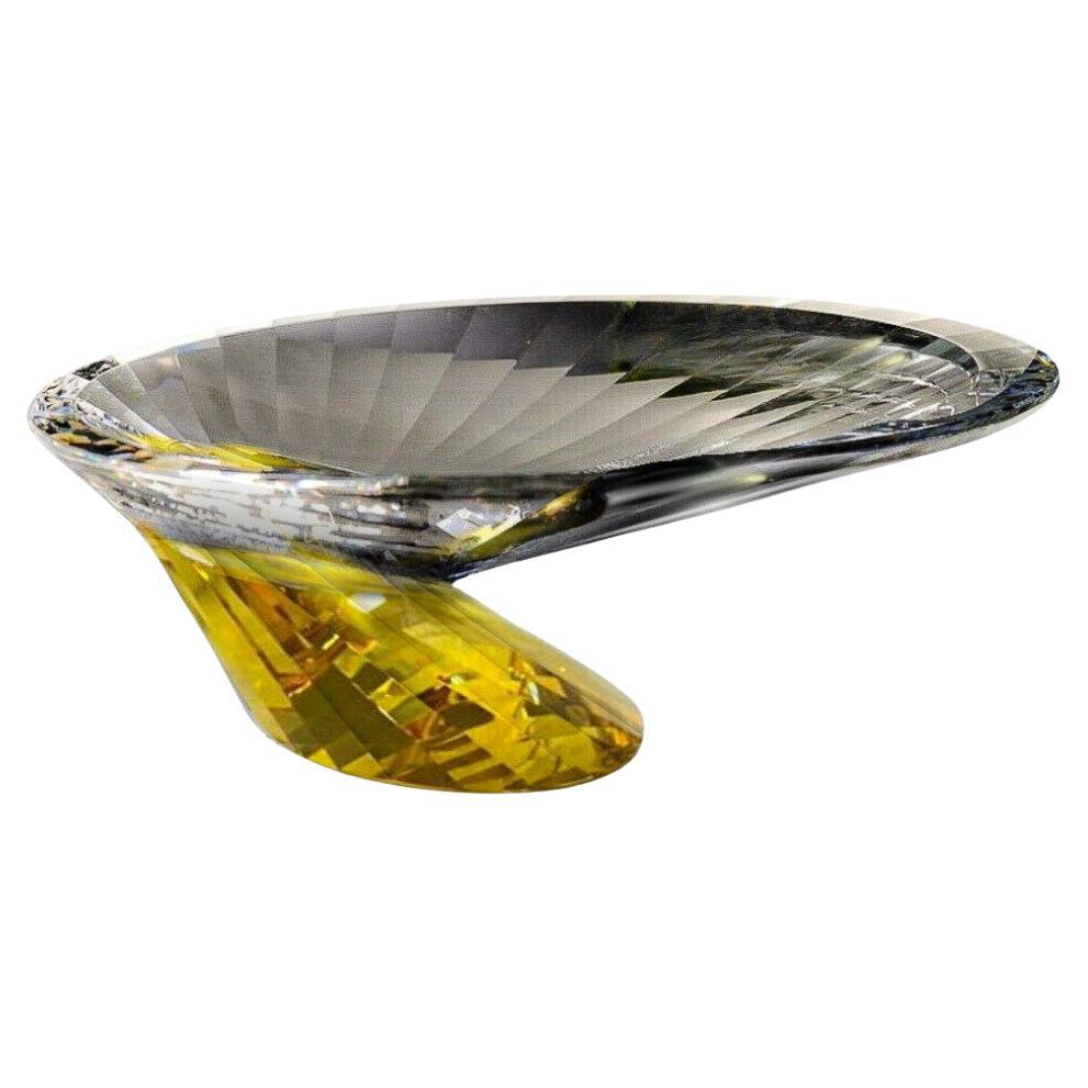 All'EDEN Blue/Clear Handmade Crystal Decorative Bowl – Elegant Artisan ...