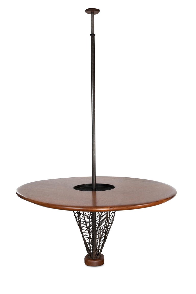 Allen Ditson 'Heart' Solid Walnut and Iron Dining Table For Sale at 1stDibs