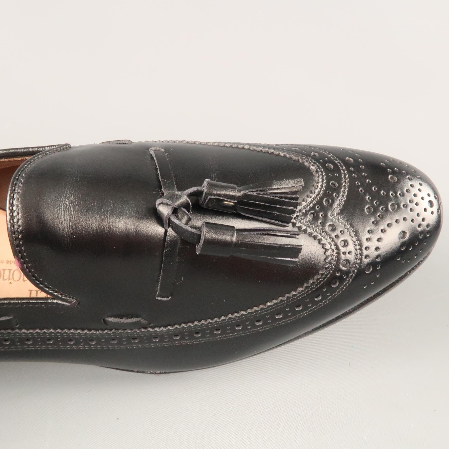 ALLEN EDMONDS Size 9.5 Manchester Black Wingtip Leather Tassel Loafers ...
