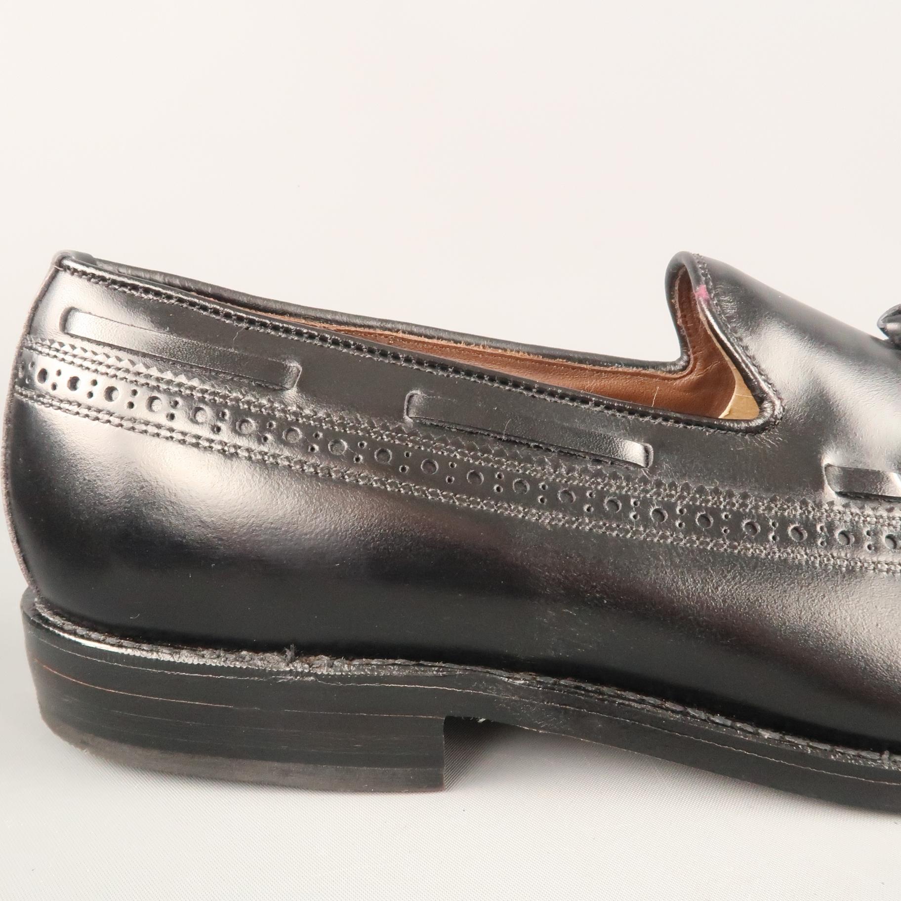 ALLEN EDMONDS Size 9.5 Manchester Black Wingtip Leather Tassel Loafers ...