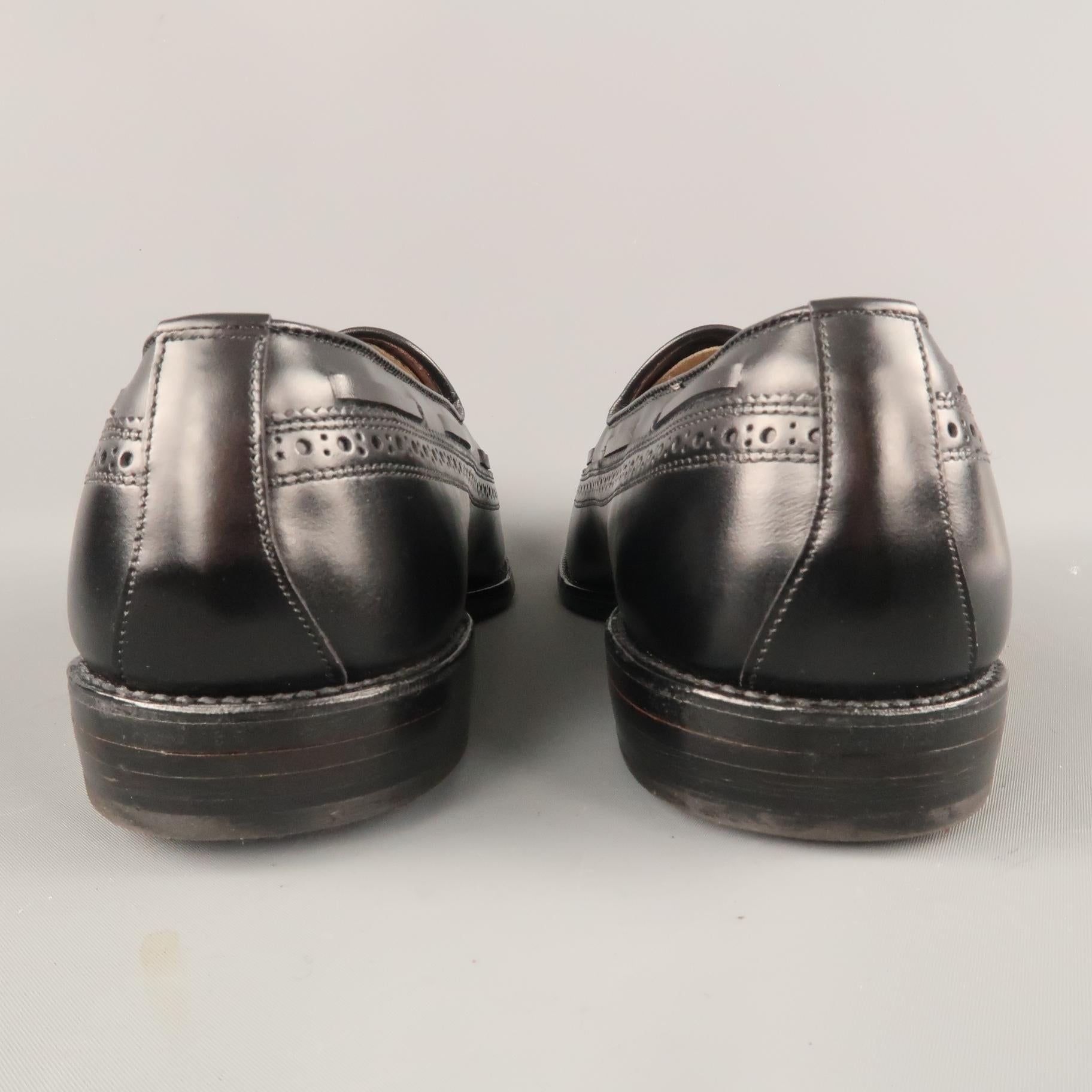 ALLEN EDMONDS Size 9.5 Manchester Black Wingtip Leather Tassel Loafers ...