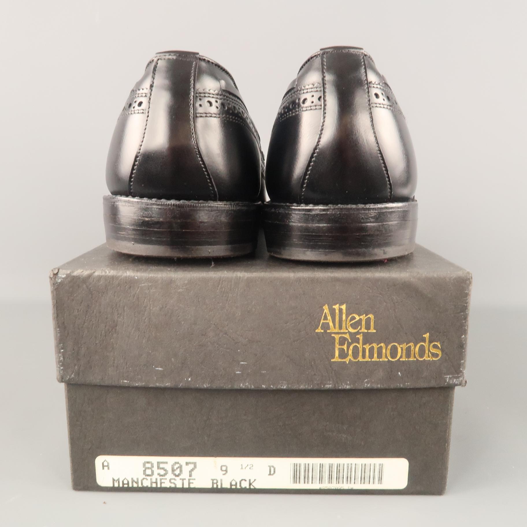 ALLEN EDMONDS Size 9.5 Manchester Black Wingtip Leather Tassel Loafers ...