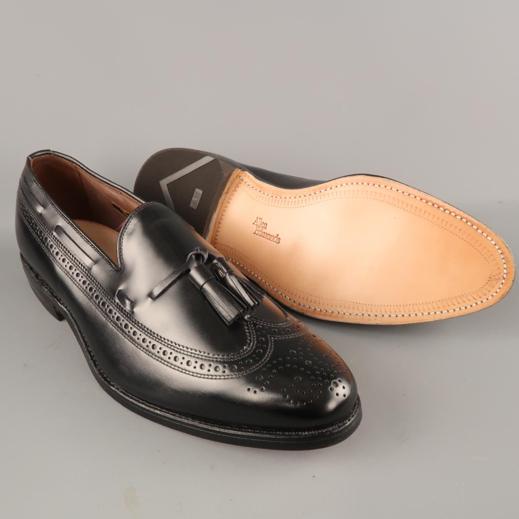 ALLEN EDMONDS Size 9.5 Manchester Black Wingtip Leather Tassel Loafers ...