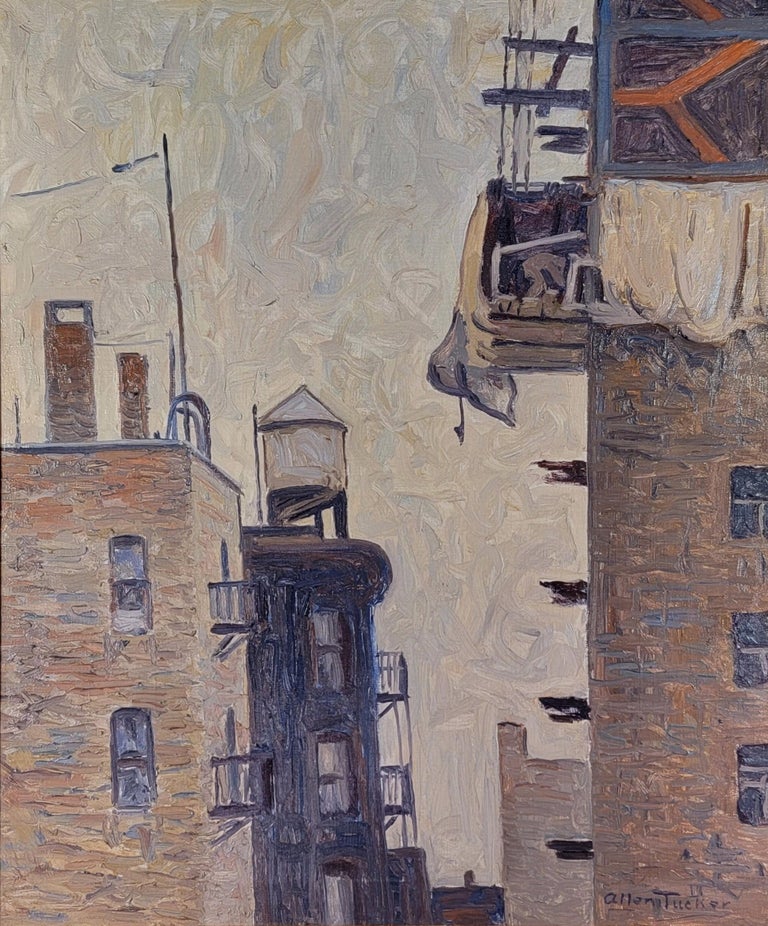 Allen Tucker - Block Of Flats, 1920 Oil on Canvas by New York Artist ...