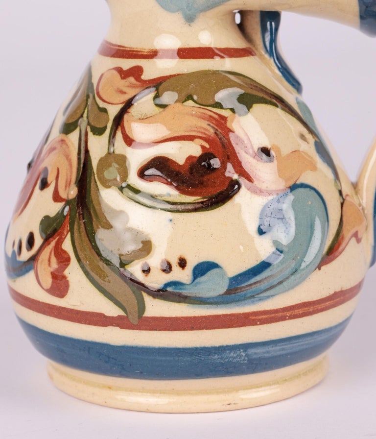 Aller Vale Unusual Slip Decorated Art Pottery Jug For Sale at 1stDibs