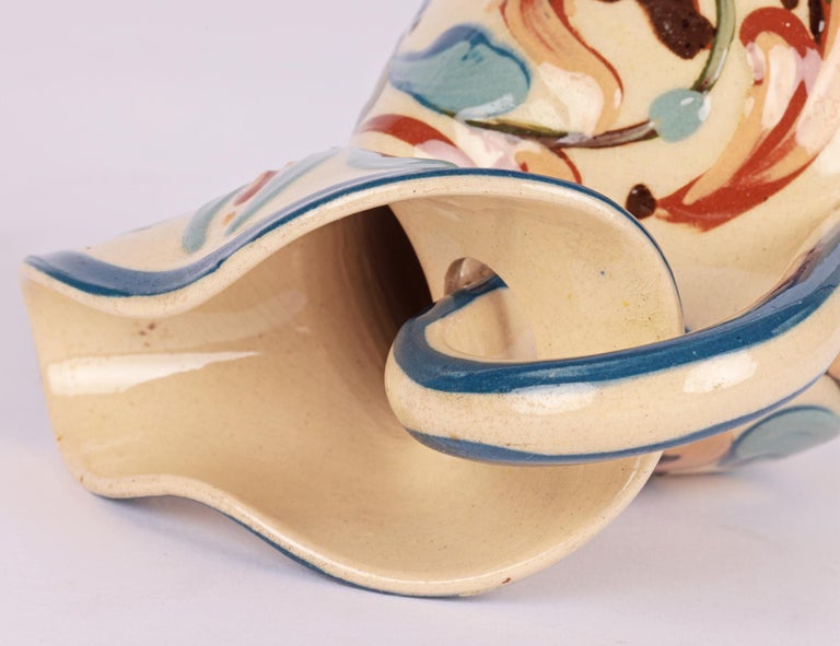 Aller Vale Unusual Slip Decorated Art Pottery Jug For Sale at 1stDibs