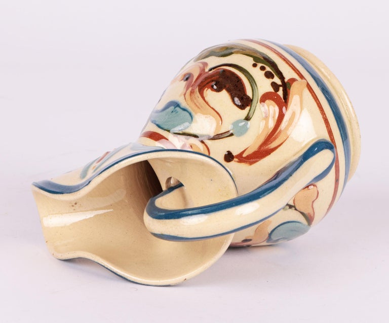 Aller Vale Unusual Slip Decorated Art Pottery Jug For Sale at 1stDibs