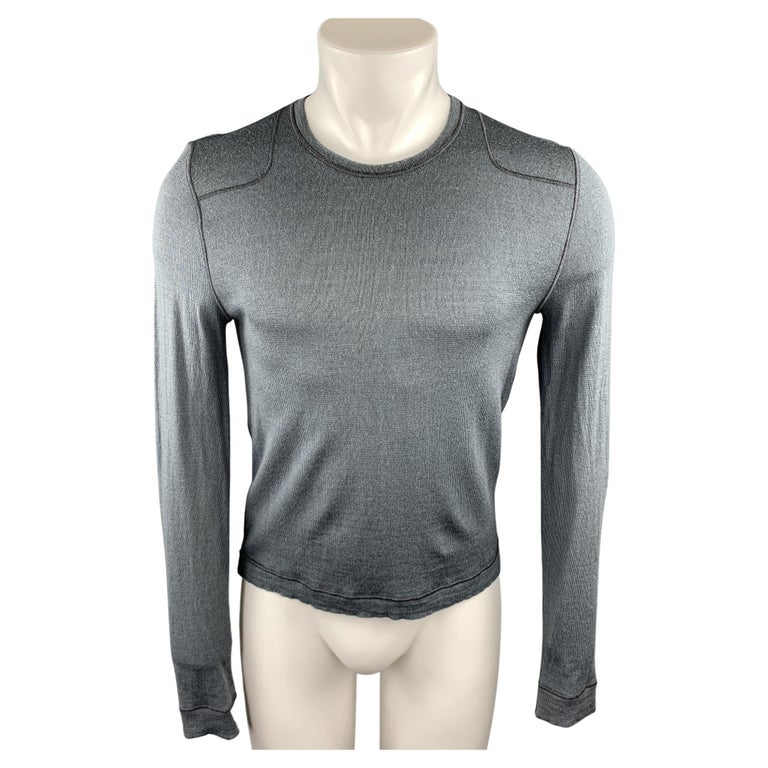 ALLESANDRO DELL' ACQUA Size S Slate Knitted Wool Crew-Neck Pullover For ...