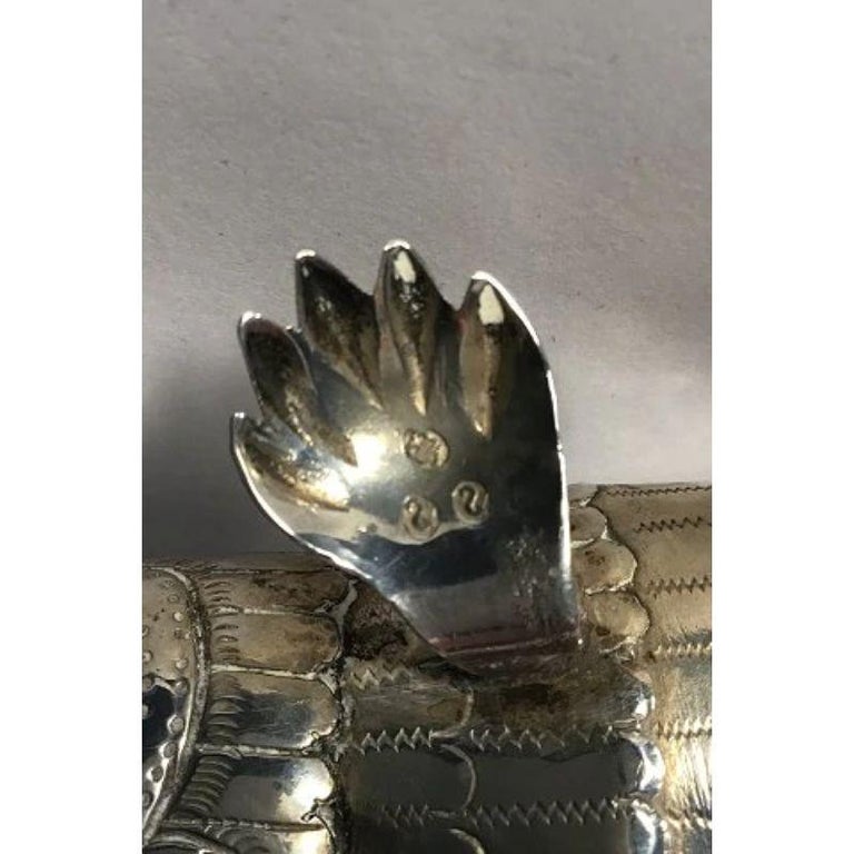 Alligator/Crocodile in Silver with Moving Body For Sale at 1stDibs