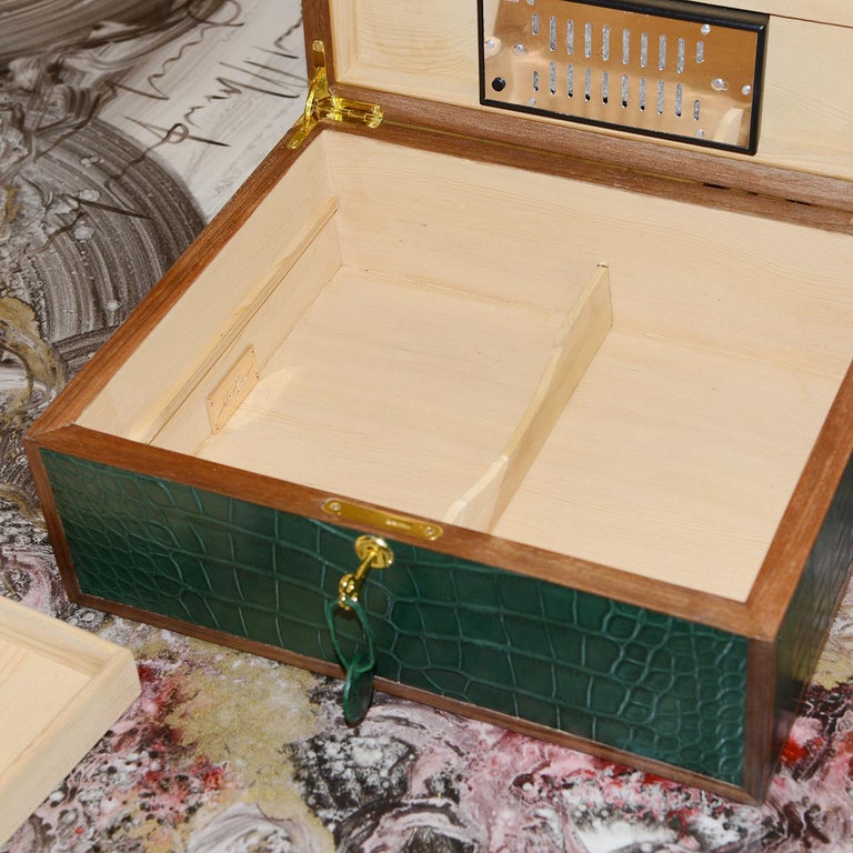 Alligator Green Cigar Box For Sale at 1stDibs