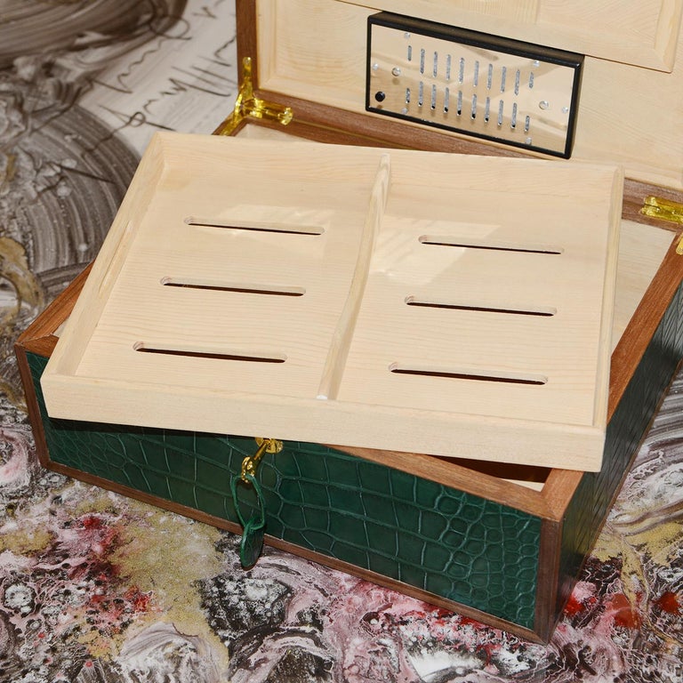 Alligator Green Cigar Box For Sale at 1stDibs