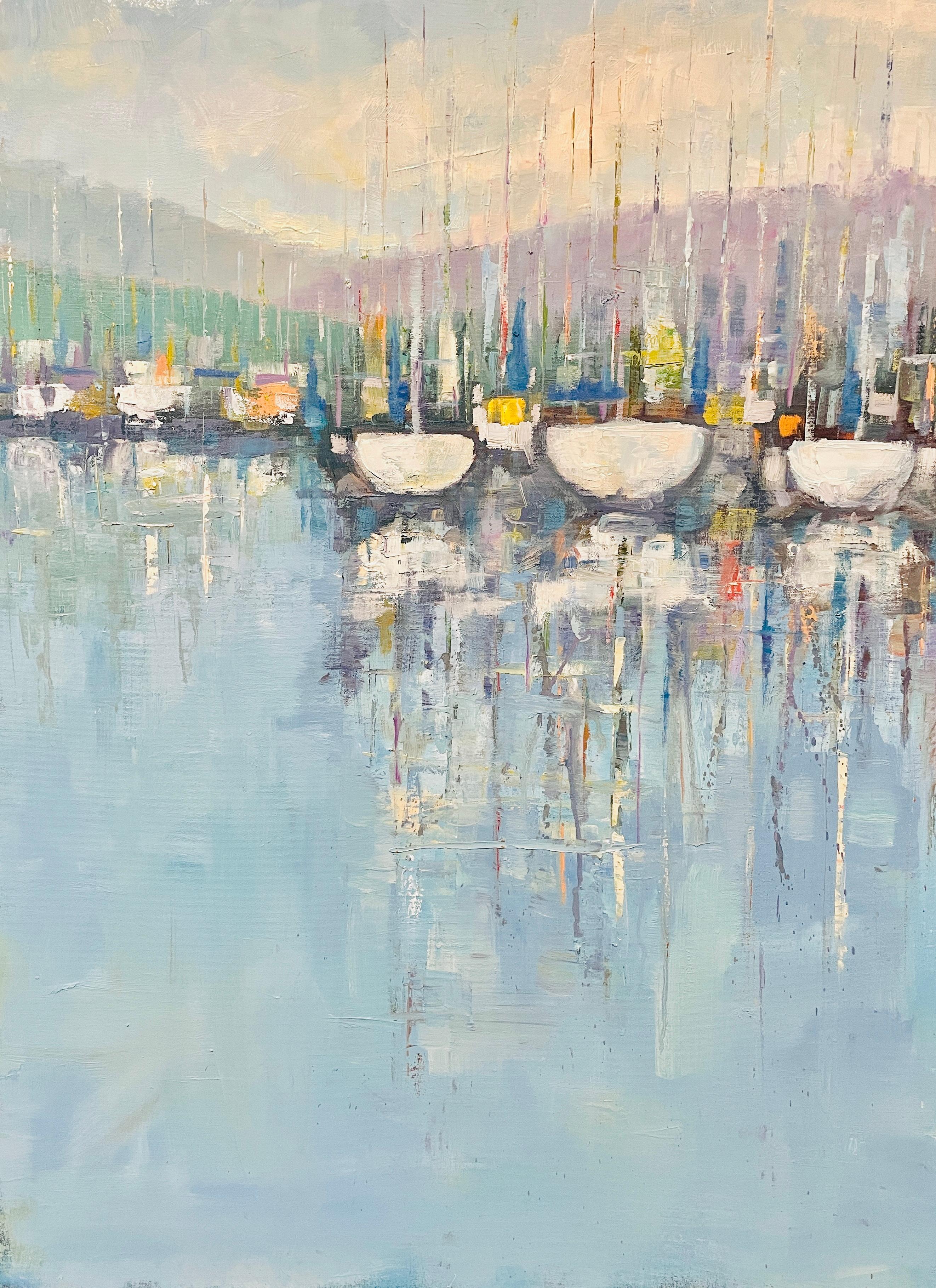 Large Painting Sailboat Painting On Canvas Colorful Sailboats