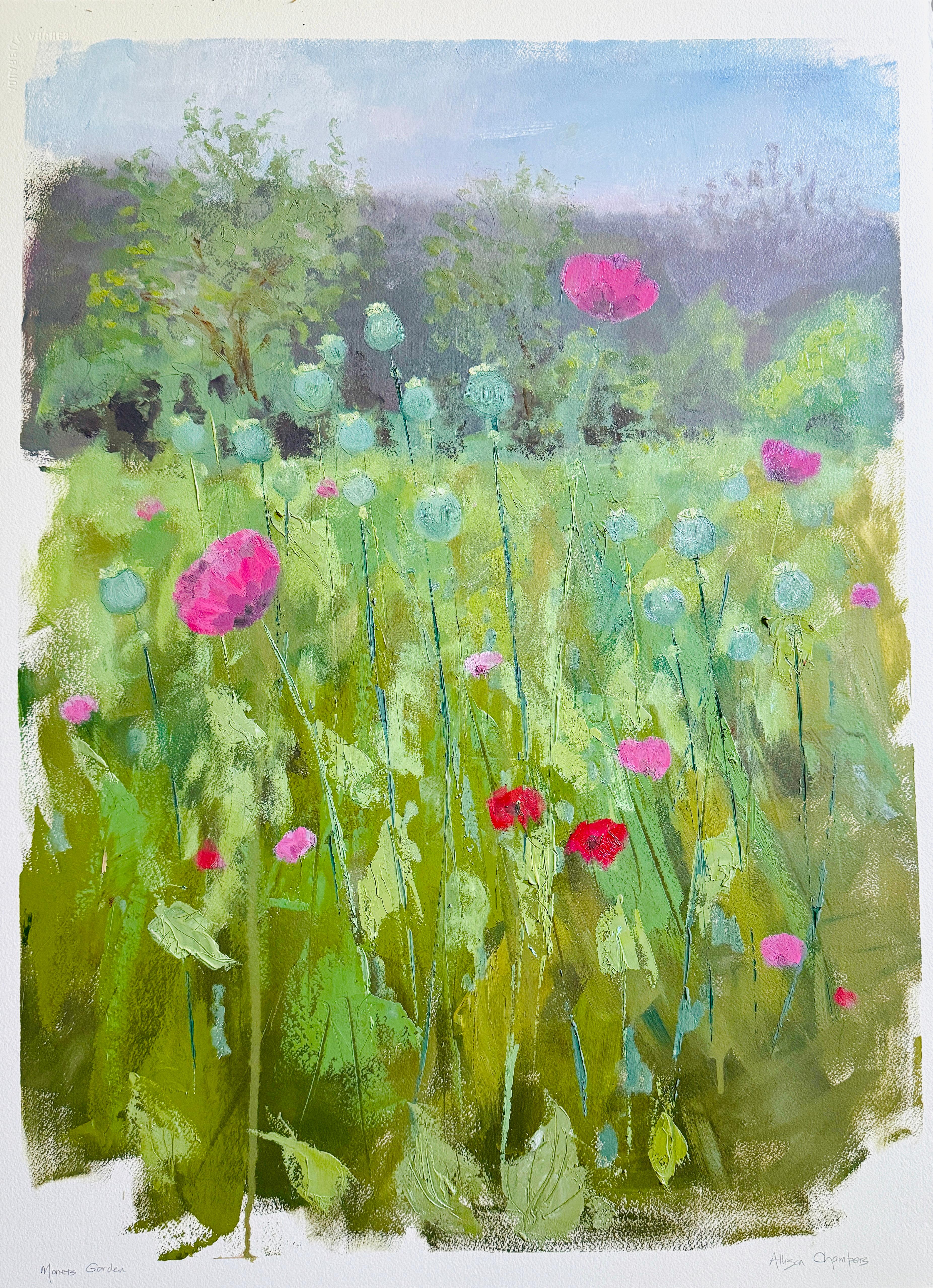 Allison Chambers - Monet's Garden by Allison Chambers, Oil Landscape ...