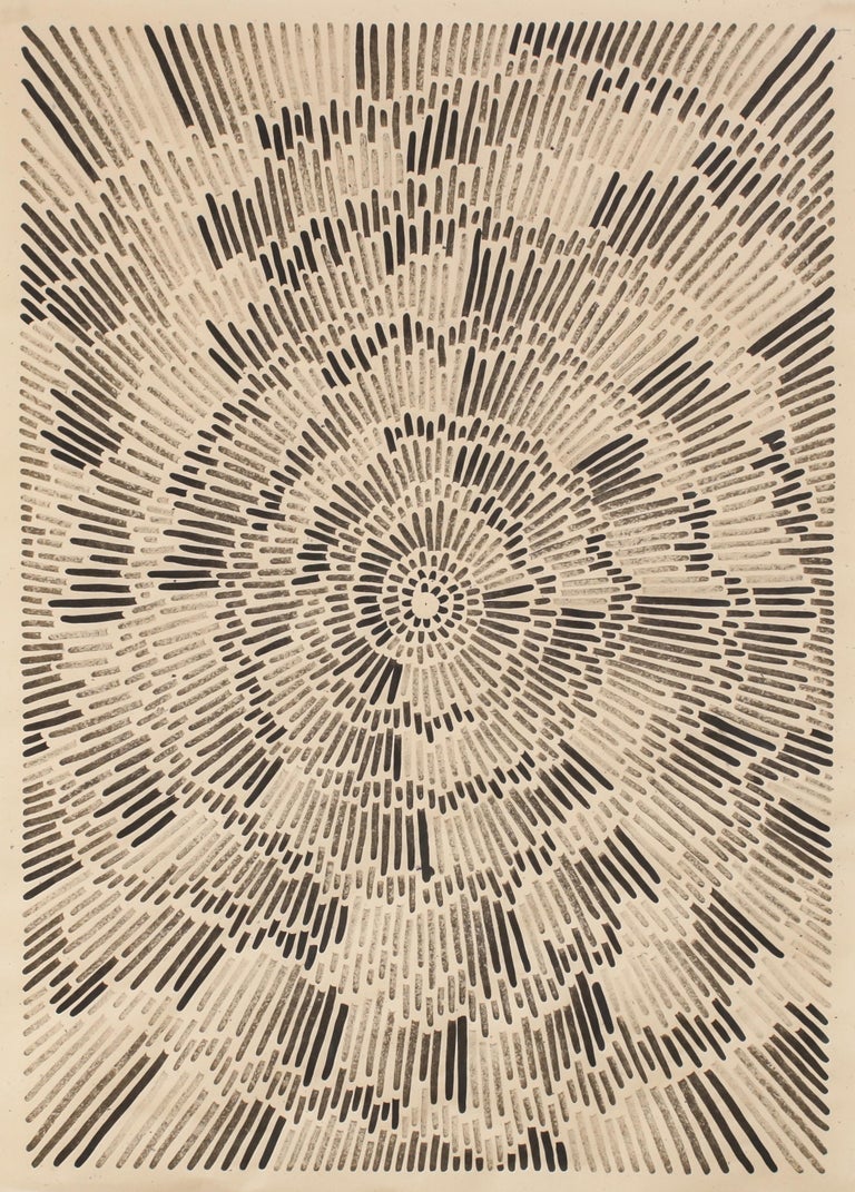 Allison Kunath - Cycle 07, Ink and Paper Abstract Painting, 2021 For ...