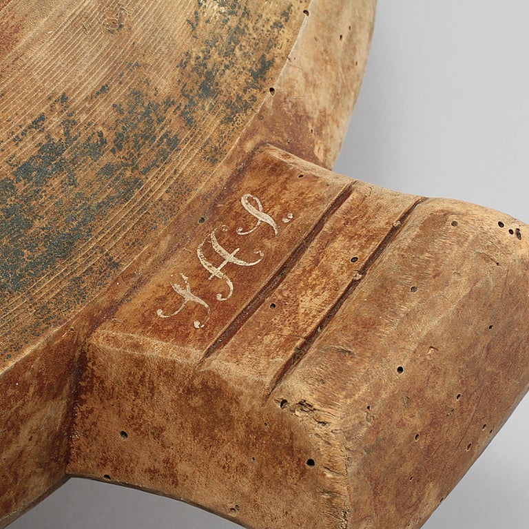 Allmoge Bowl with Falun Red Paint on Interior Initials LAS, Swedish ...