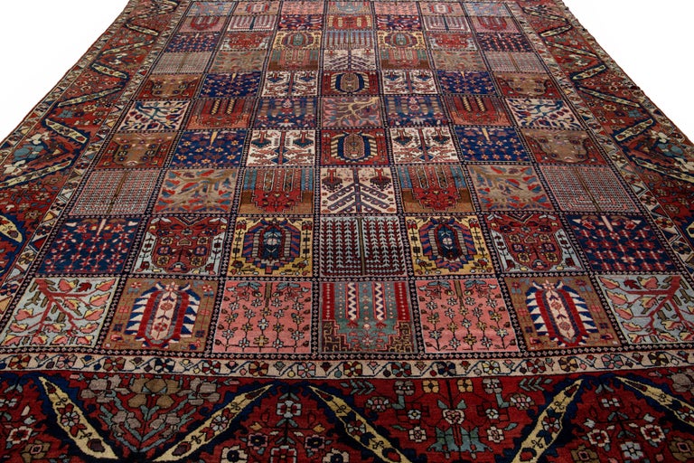 Allover Antique Bakhtiari Handmade Persian Wool Rug with Multicolor ...