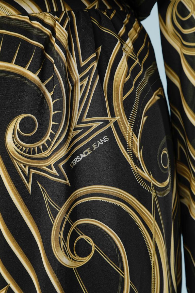 Allover printed jumpsuit with chain on the waist Versace Jeans For Sale ...