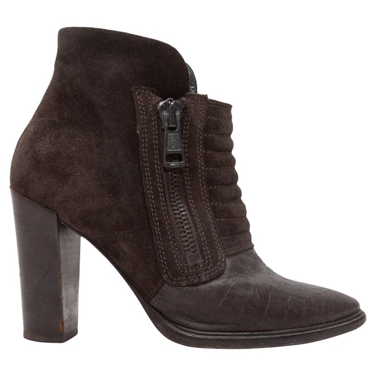 AllSaints Brown Pointed-Toe Ankle Boots For Sale at 1stDibs