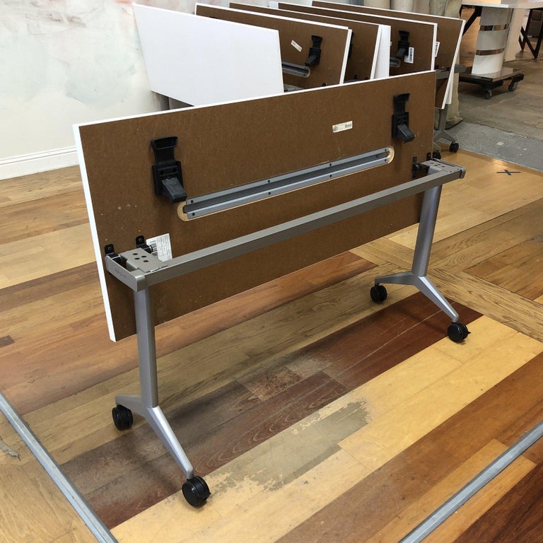 Allsteel White Folding Aware Table and Chair For Sale at 1stDibs