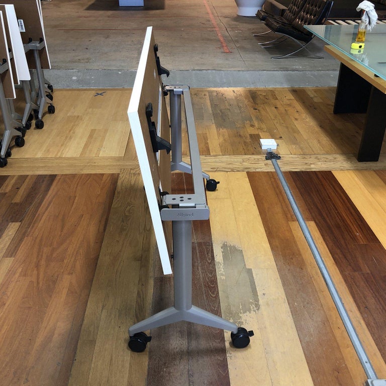 Allsteel White Folding Aware Table and Chair For Sale at 1stDibs