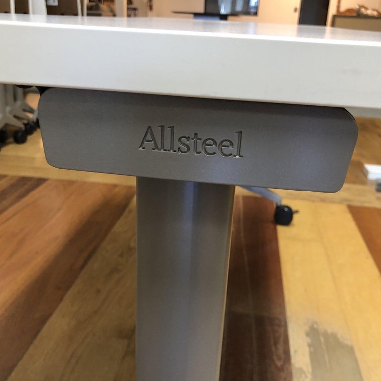 Allsteel White Folding Aware Table and Chair For Sale at 1stDibs