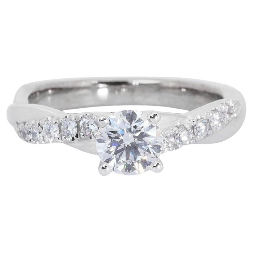 Luminous 1.75ct Triple Excellent Ideal Cut Diamonds Pave Ring in 18k ...