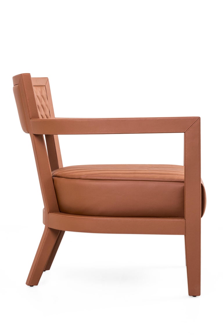 Alma Armchair, Upholstery in Leather For Sale at 1stDibs