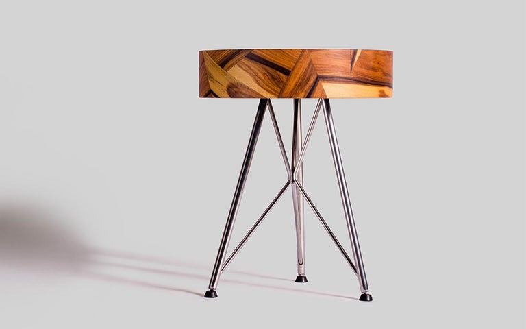 Alma Geometric Contemporary Rosewood Stool or Auxiliary Table For Sale ...