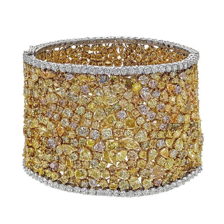 Almor Design Fancy Multicolored and White Diamond Bracelet at 1stDibs
