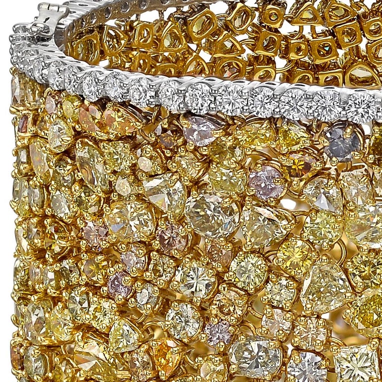 Almor Design Fancy Multicolored and White Diamond Bracelet at 1stDibs