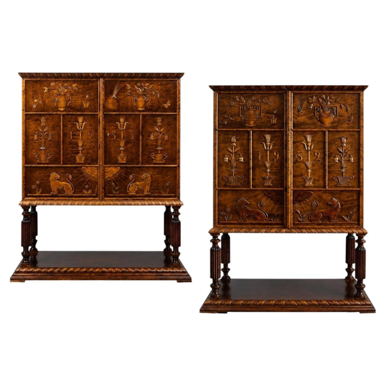 Almost a pair of cabinets by Axel Einar Hjorth For Sale at 1stDibs