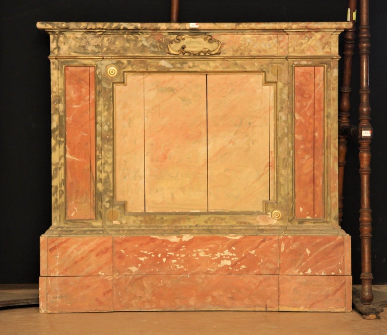 Alms Box Decorative Wall-Mounted Element, Lacquered in Faux Marble For ...