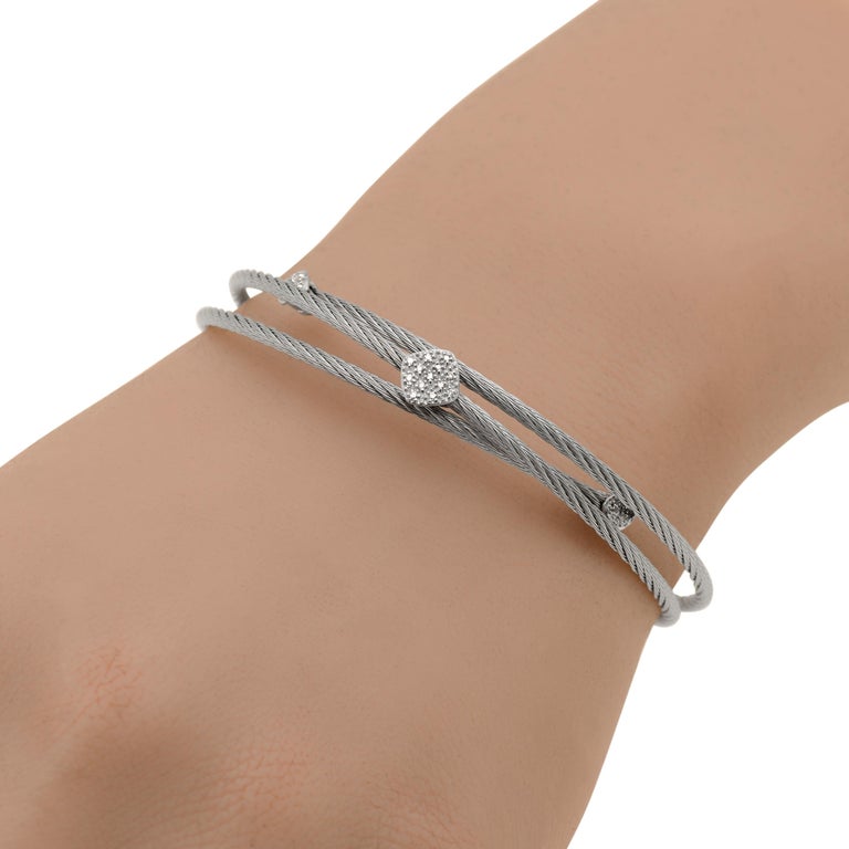 Alor 18k White Gold, Diamond Cleopatra Bracelet For Sale at 1stDibs