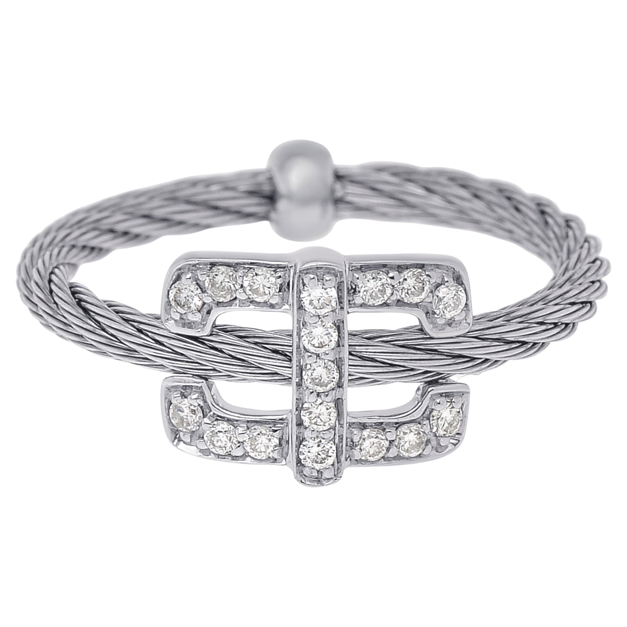 Alor Stainless Steel and 18k Gold Cable Band Ring For Sale at 1stDibs