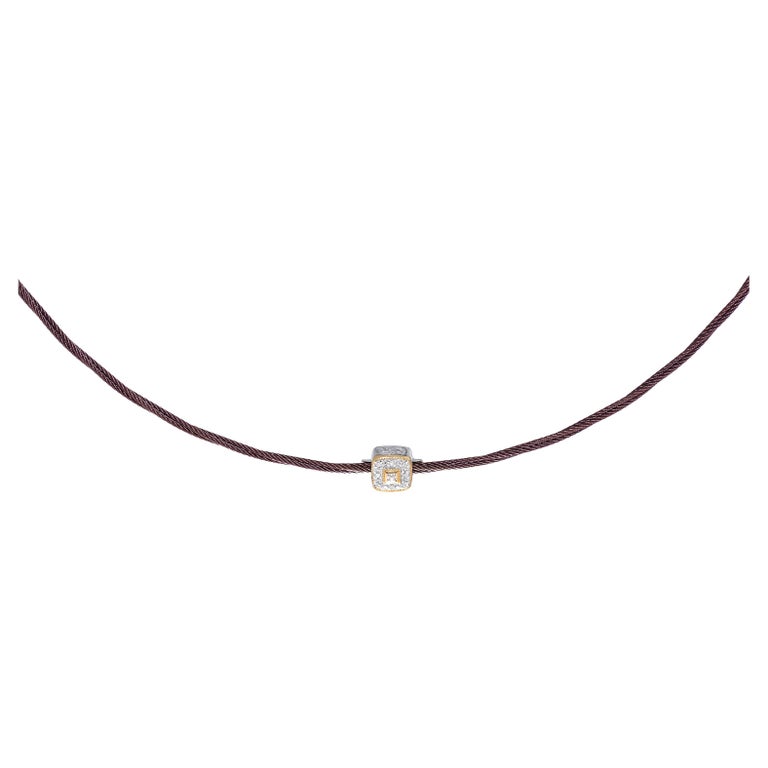 Alor Stainless Steel and 18k Gold, Diamond Cable Choker Necklace For ...