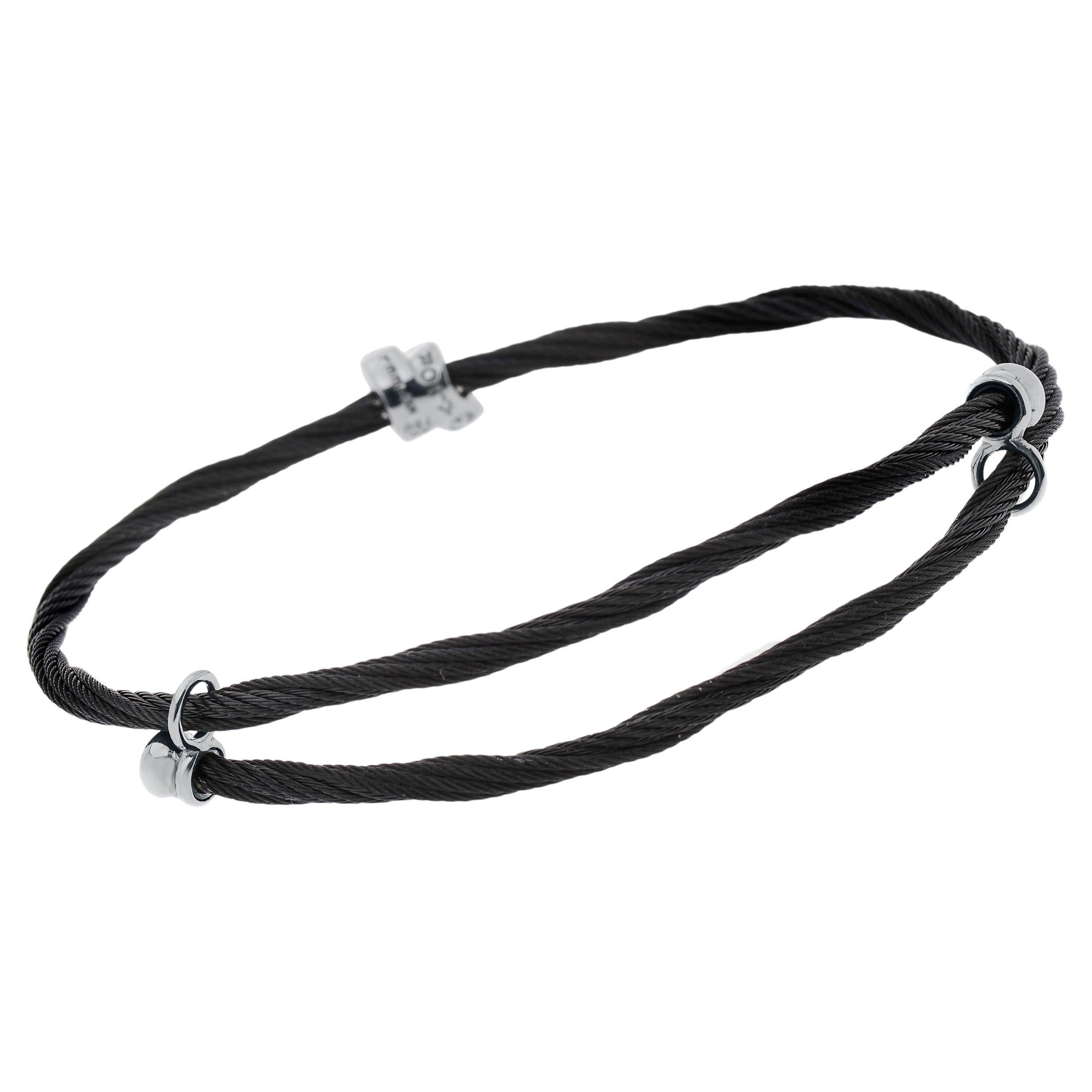 Alor Stainless Steel and 18k White Gold, Diamond Cable Bracelet For ...